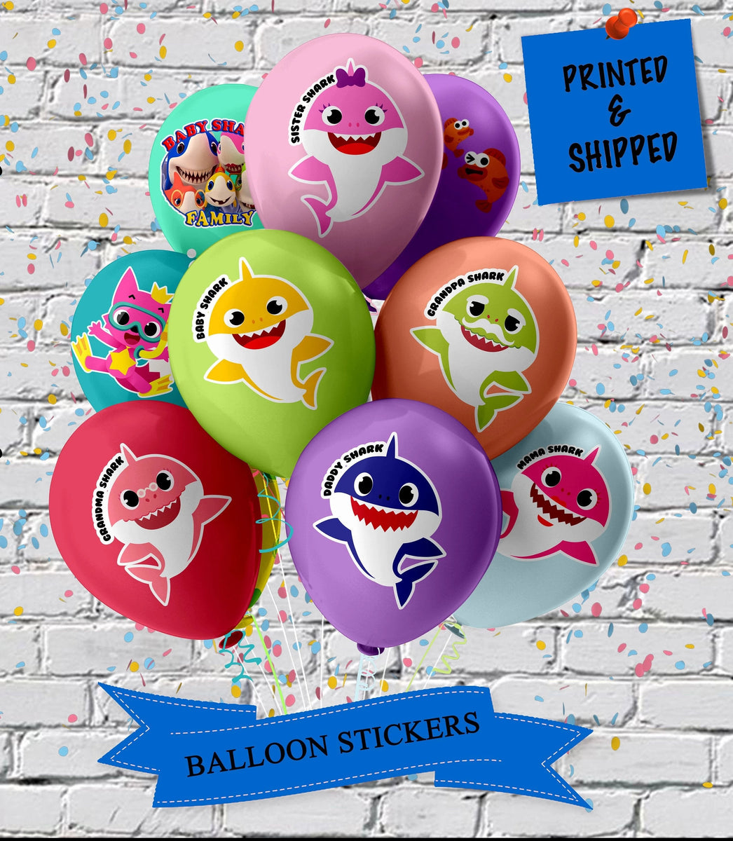 BABY SHARK BALLOON STICKERS