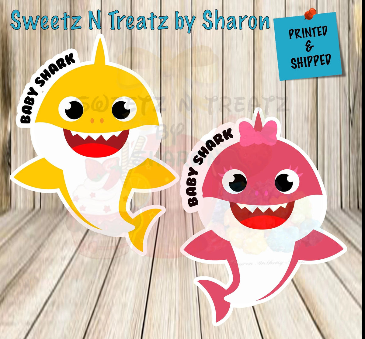BABY SHARK BALLOON STICKERS